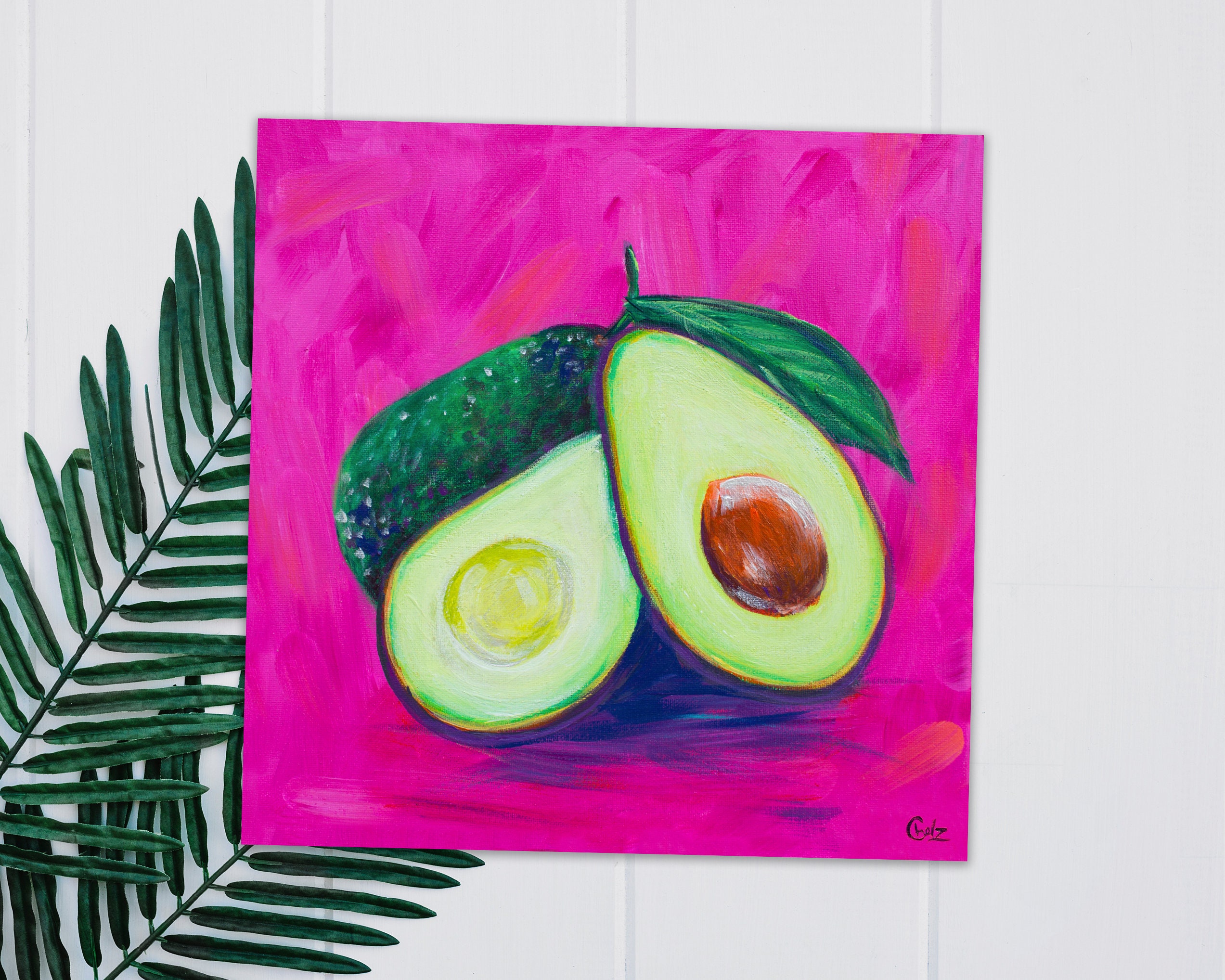 Avocado Art Print | Colorful Avocado Painting | Fruit Lovers | Avocado ...