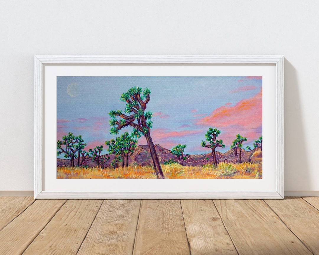 Joshua Tree Art Print 6x12 | Joshua Tree Sunset Painting | Desert Wall ...