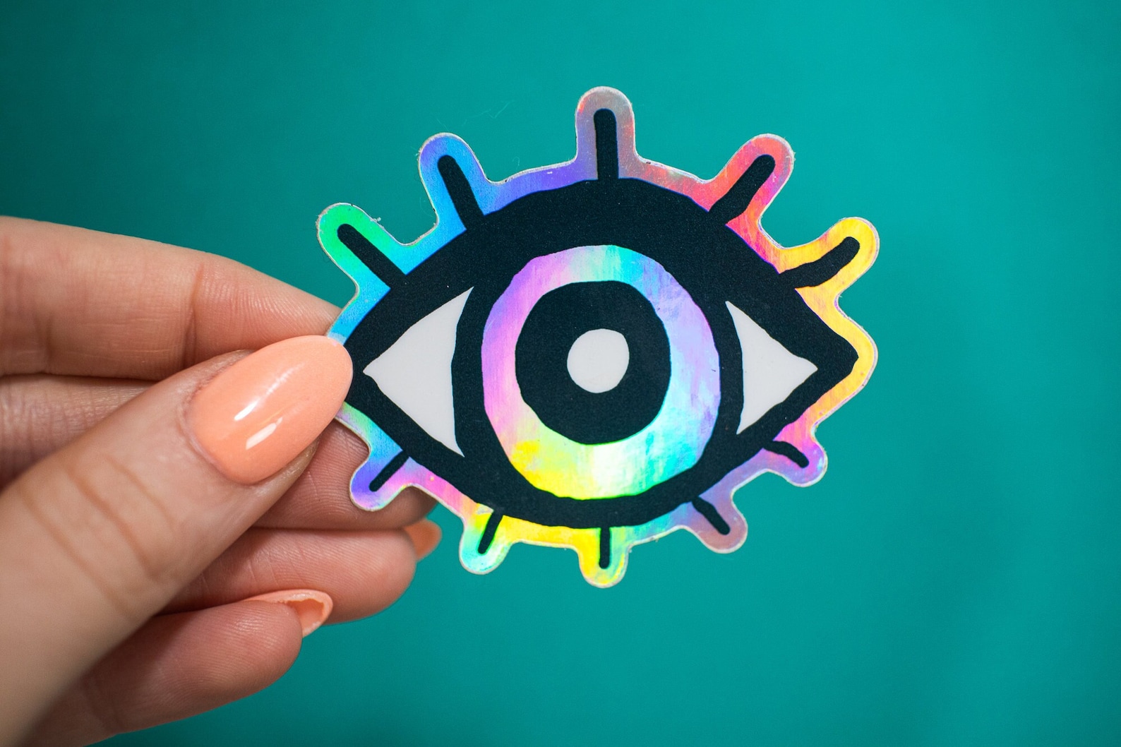 Eye Sticker Rainbow | Colorful Eye Sticker | Holographic Eyeball Decal ...