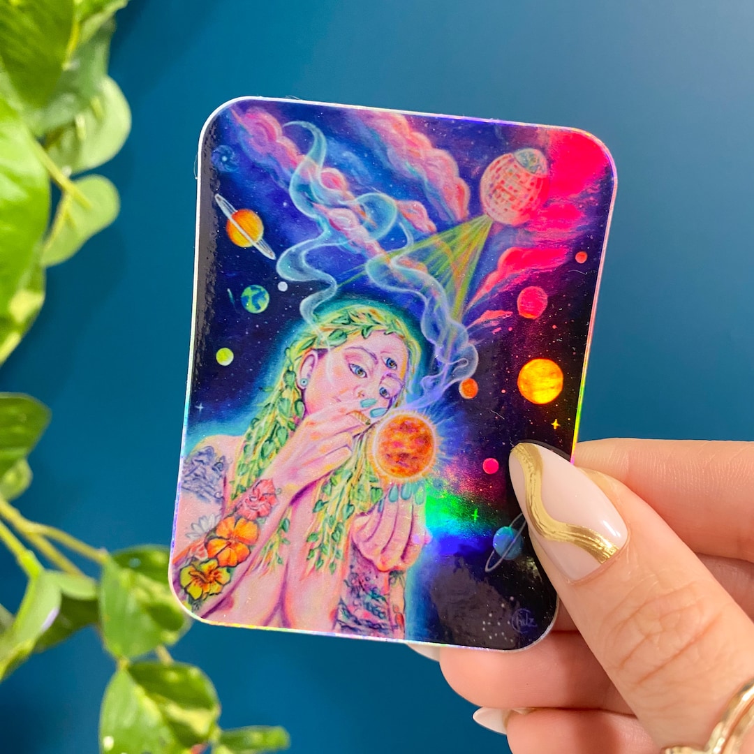 Stoner Girl Sticker | Cannabis Goddess Sticker | Weed Queen Sicker ...