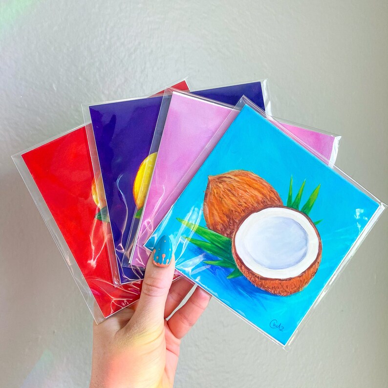 Coconut Art | Colorful Coconuts Painting | Fruit Home Decor | Fruit ...