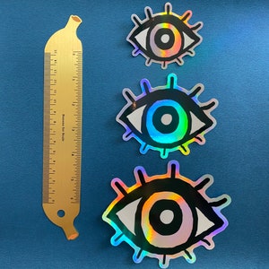 Eye Sticker Rainbow | Colorful Eye Sticker | Holographic Eyeball Decal ...