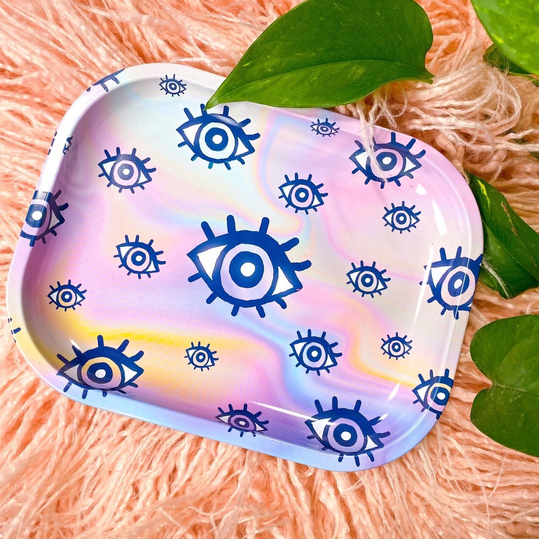 Evil Eye Rolling Tray | Eye Accessories | Stoner Gifts | Evil Eye Metal ...