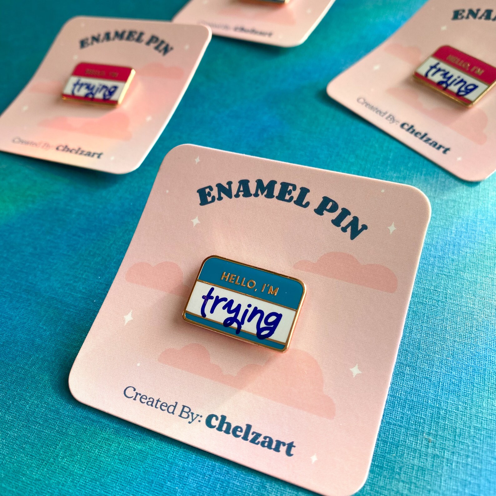 Hello, I'm Trying Pin Self Love Mental Health Enamel Pin Self Care ...