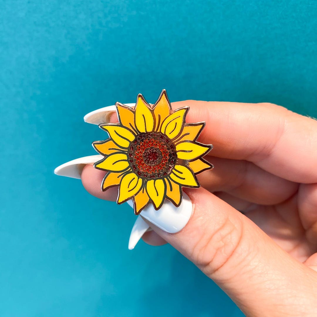 Sunflower Pin | Gifts for Sunflower Lovers | Sunflower Accessories ...