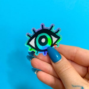 Eye Sticker Rainbow | Colorful Eye Sticker | Holographic Eyeball Decal ...
