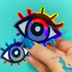 Eye Sticker Rainbow | Colorful Eye Sticker | Holographic Eyeball Decal ...