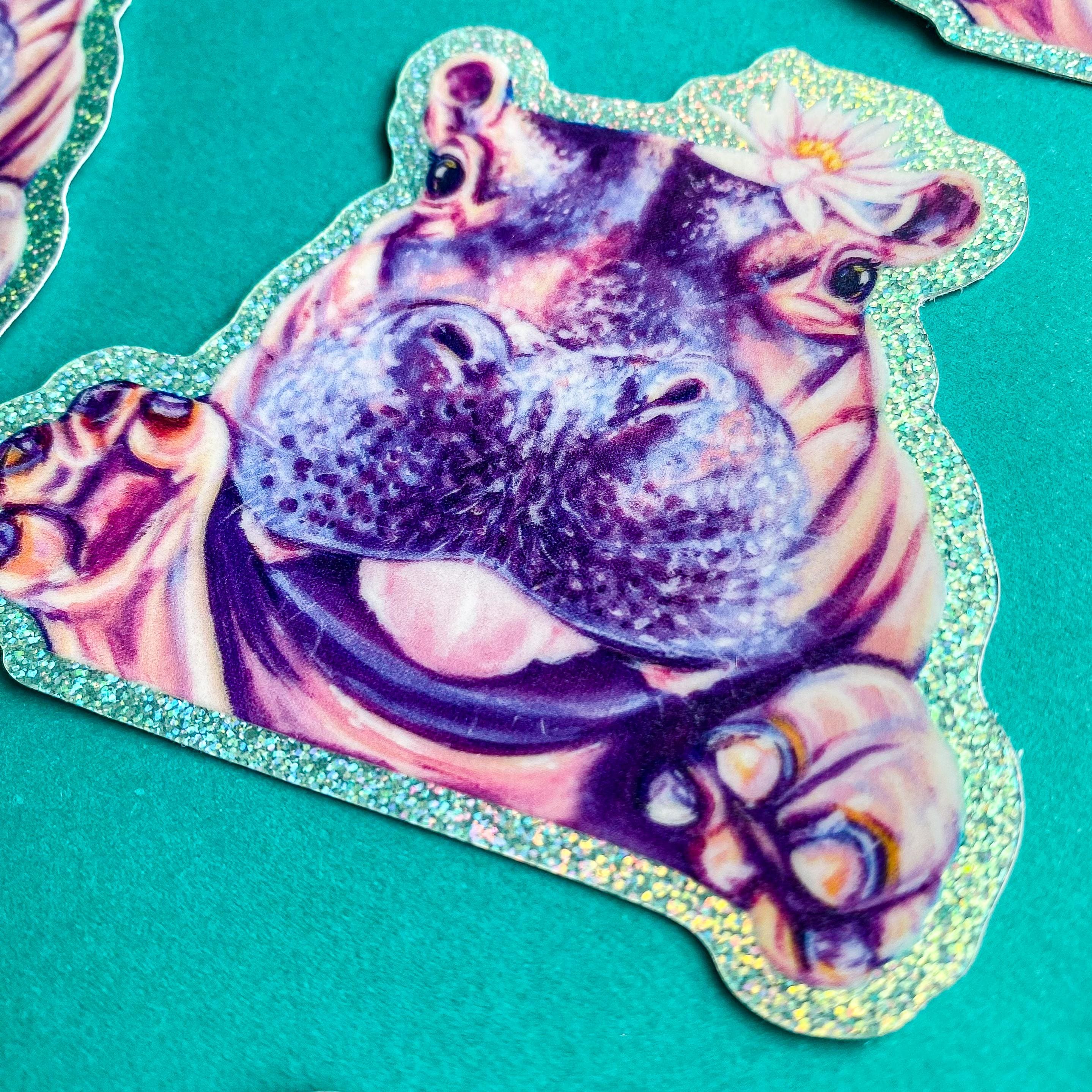 Hippo Sticker | Hippo Decal Holographic | Hippo Gift Ideas | Hippo ...