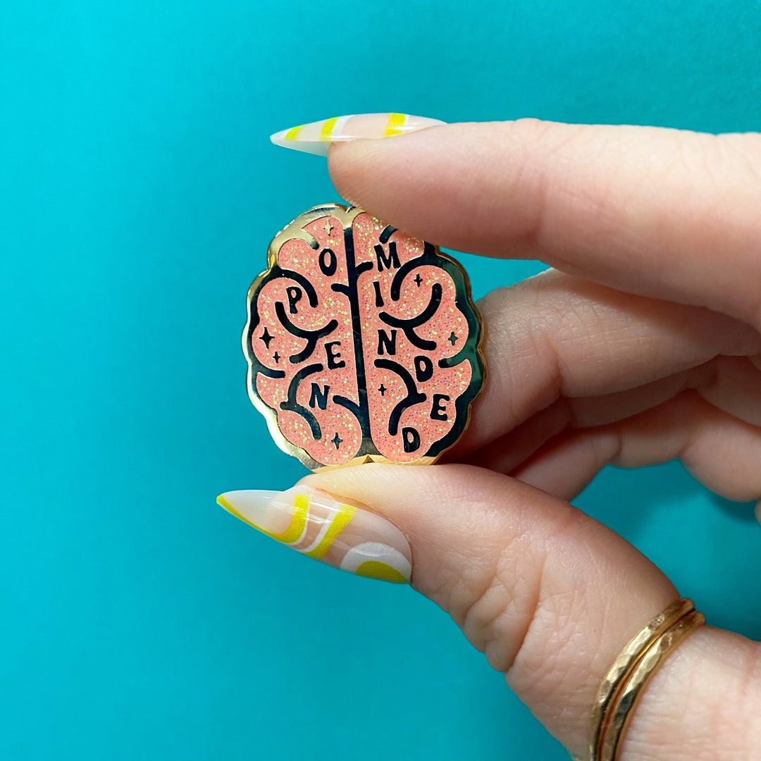 Open Minded Brain Pin Free Thinker Enamel Pin Expand Your Mind Brain ...