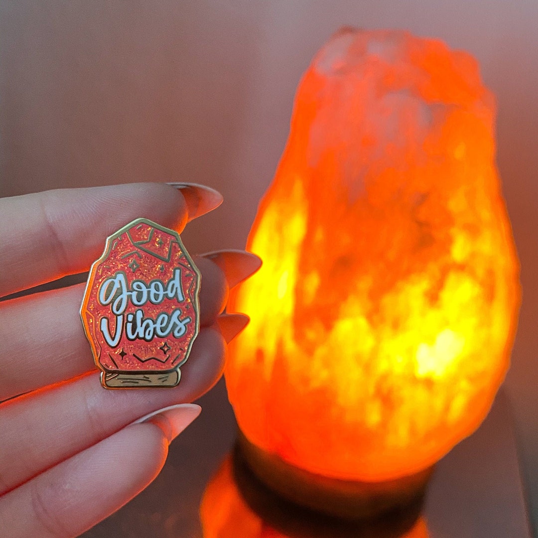Himalayan Salt Lamp Pin | Good Vibes Enamel Pin | Boho Gift Ideas ...
