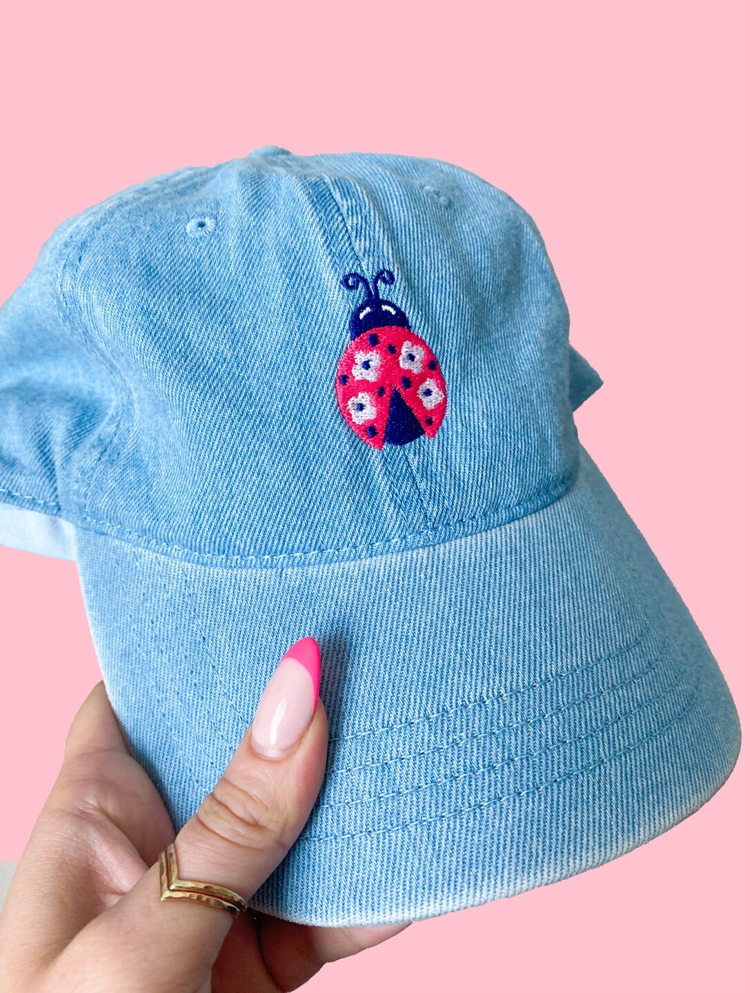 Ladybug Hat | Lady Bug Ball Cap | Ladybug Accessories | Ladies Denim ...