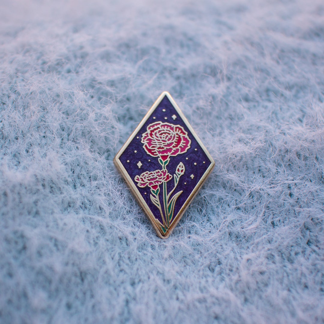 Carnations Pin | Flower Accessories | Carnations Enamel Pin | Flower ...