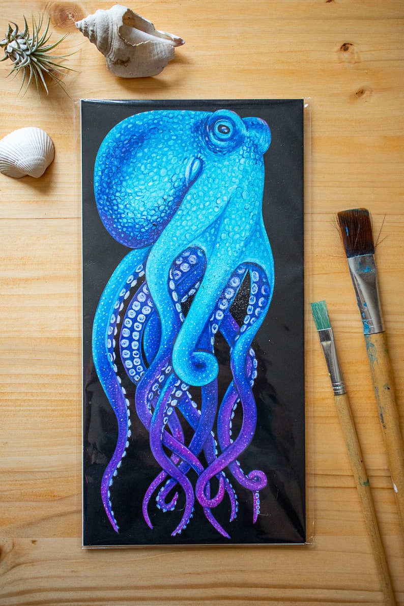 Octopus Print 6x12 | Colorful Octopus Art Print | Ocean Life | Sea Life ...