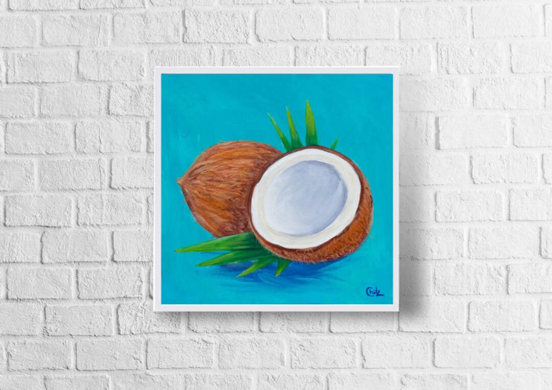 Coconut Art | Colorful Coconuts Painting | Fruit Home Decor | Fruit ...