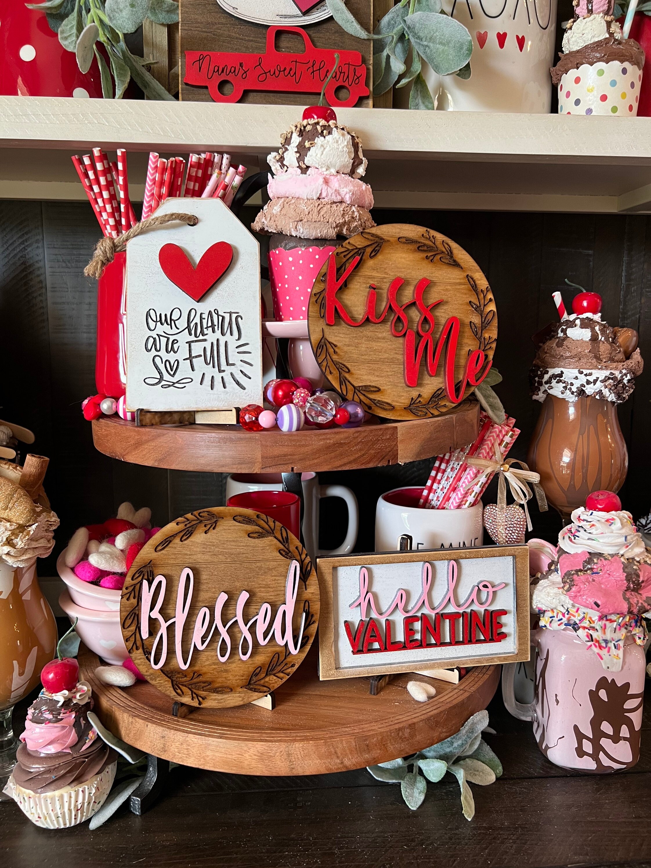BUNDLE // Valentine's Day Tier Tray Decor // - Etsy