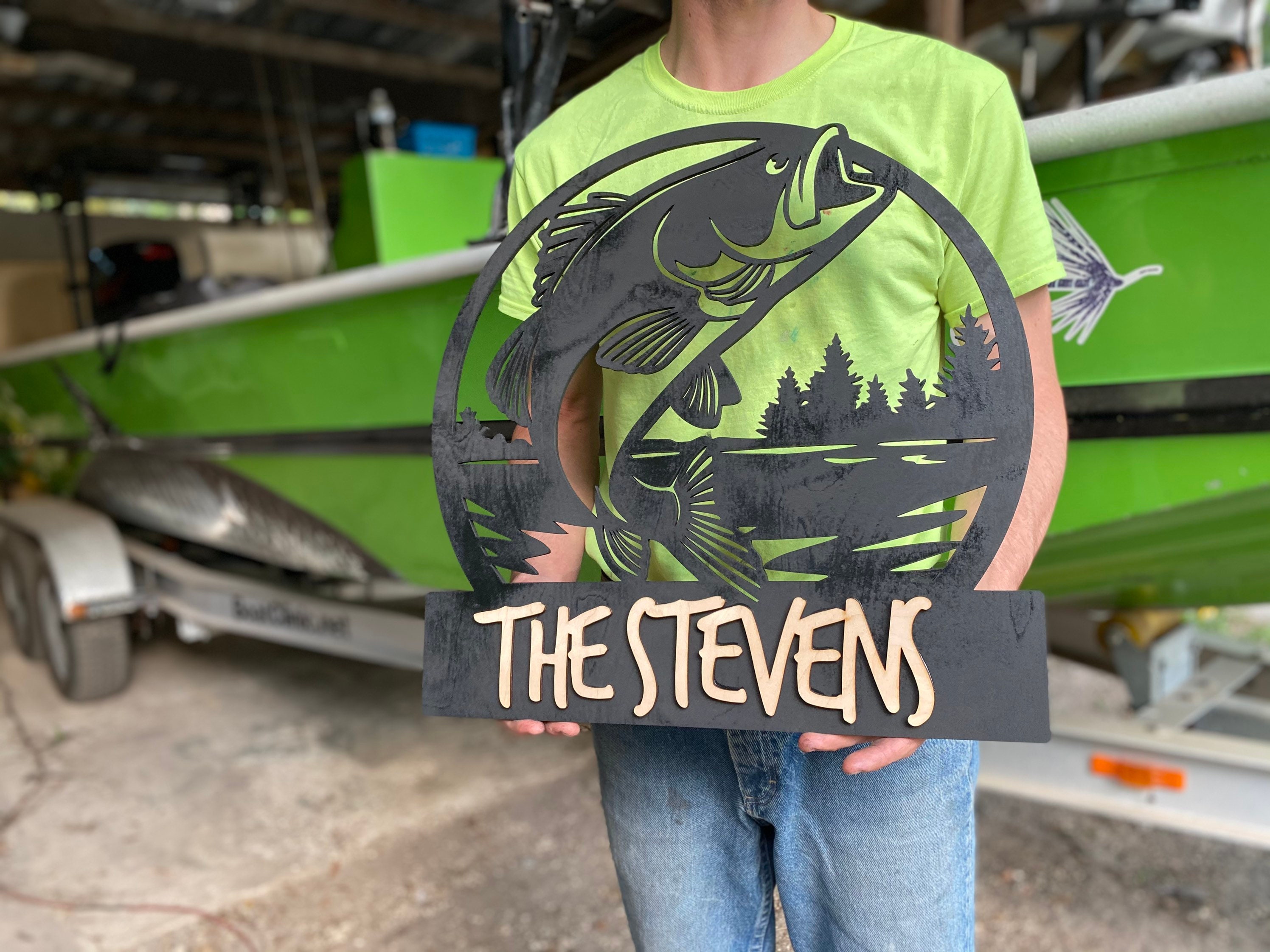 Fast Shipping Fish Name Sign Bass Fishing Fathers Day - Etsy