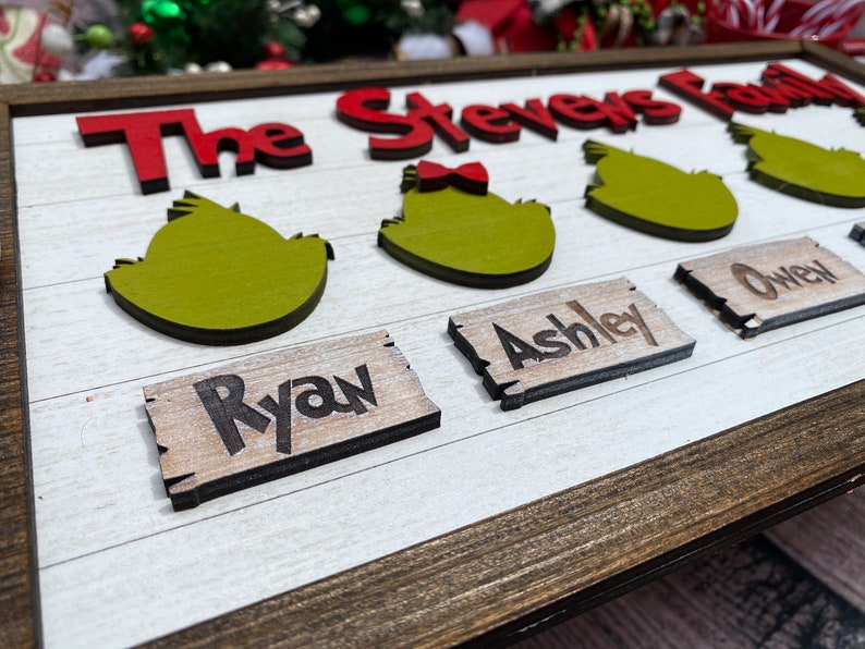 Grinch 3D Farmhouse Sign Sign Decor Personalized Mean One - Etsy