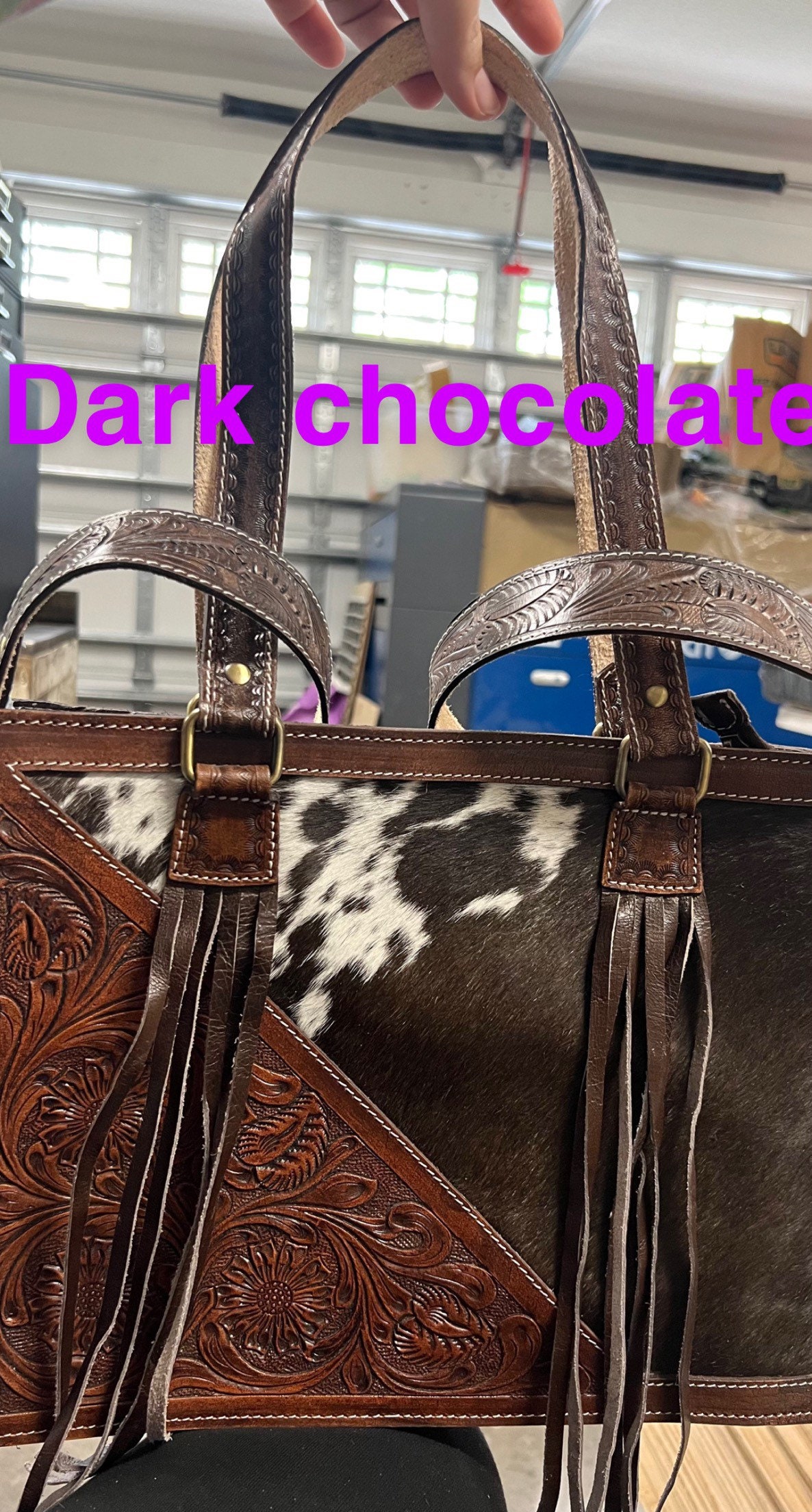 SALE Tooled Crossbody, Large Cowhide, Genuine Leather SALE Tooled Crossbody, Large Cowhide, Genuine Leather