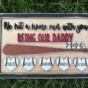 DAD - Father's Day Gift Baseball, Father's Day Wooden Sign, Gifts for ...