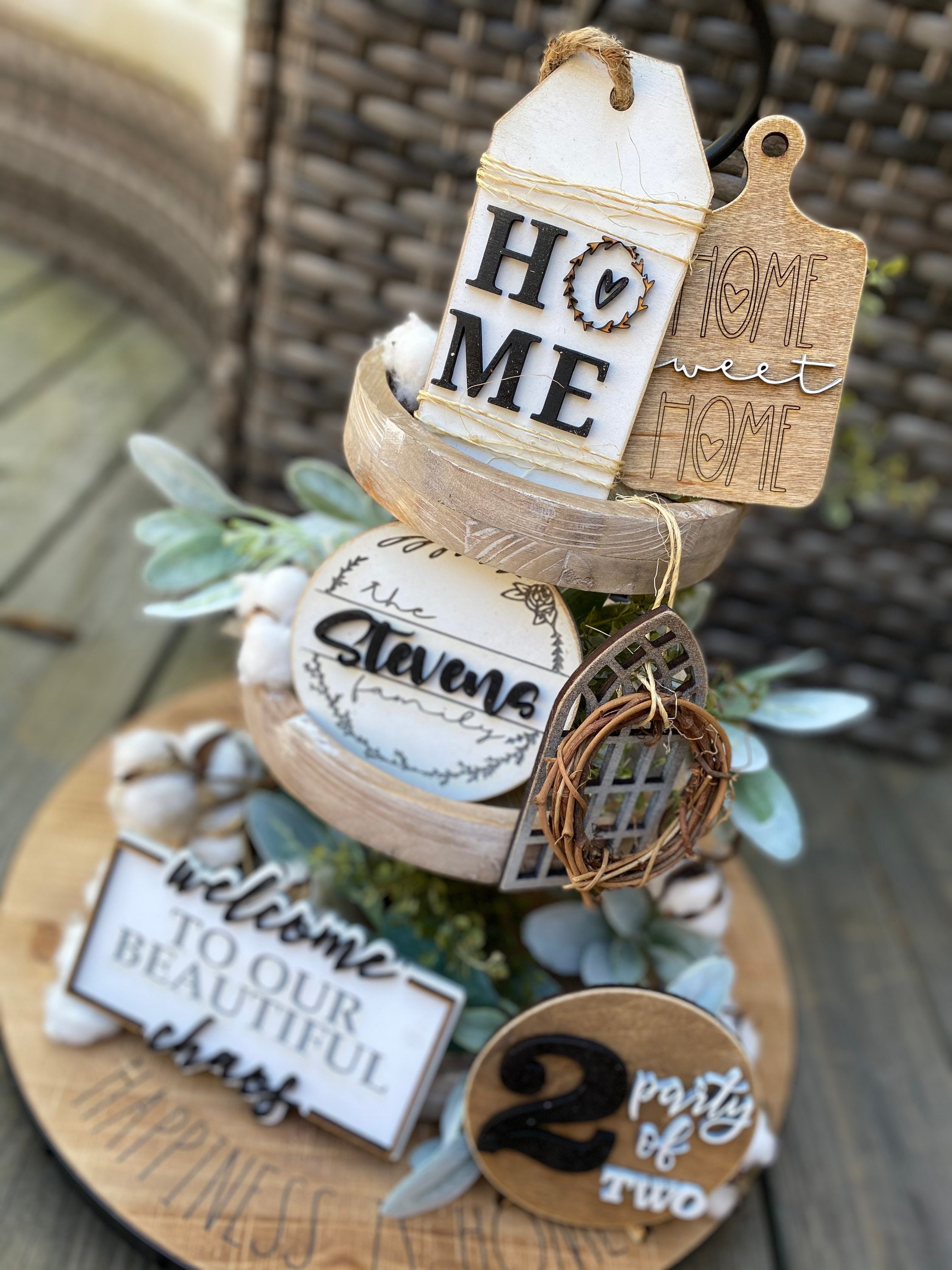 Farmhouse Tier Tray Sign Sethome Tier Tray Signsfarmhouse - Etsy