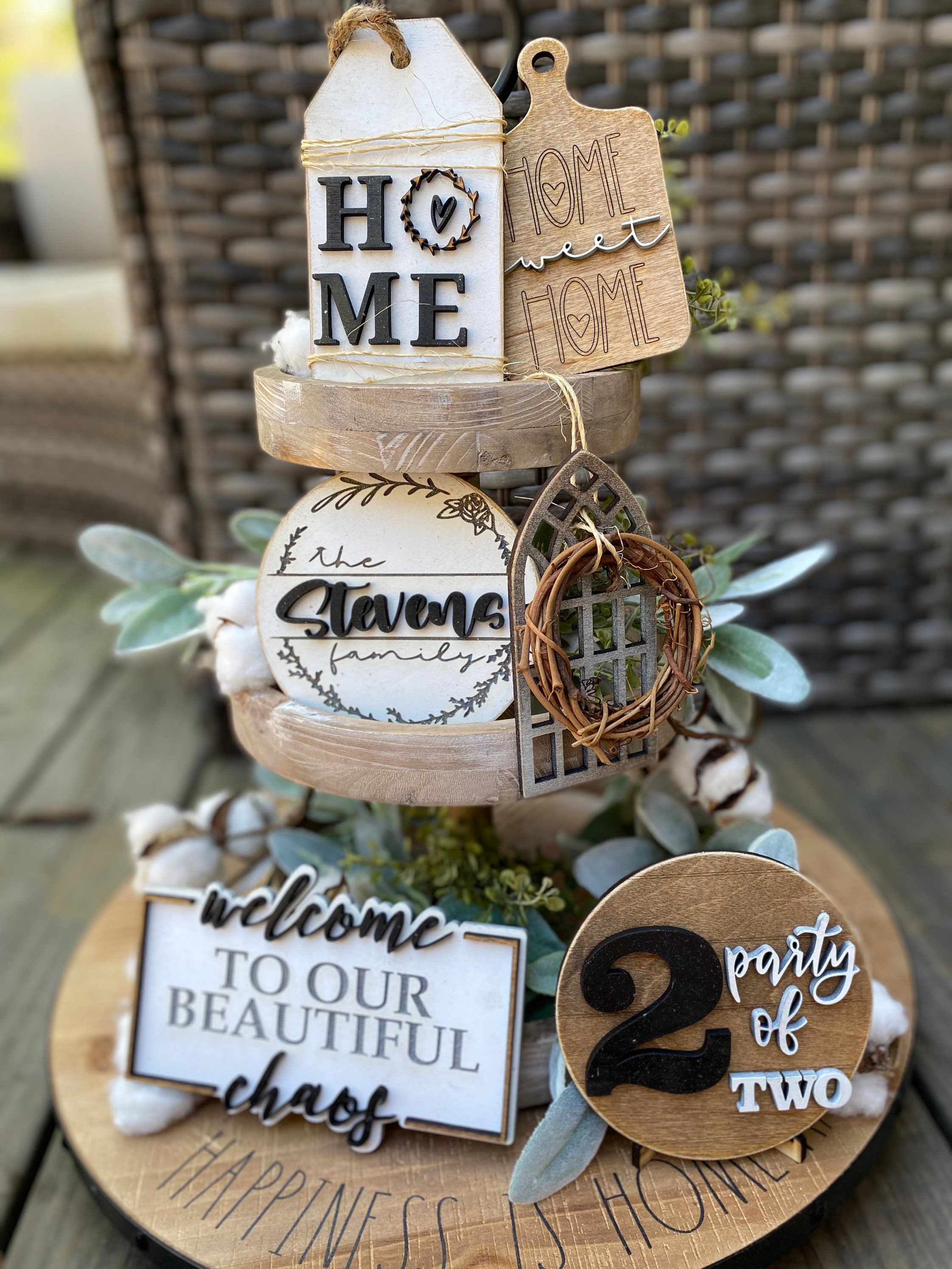 Farmhouse Tier Tray Sign Sethome Tier Tray Signsfarmhouse - Etsy