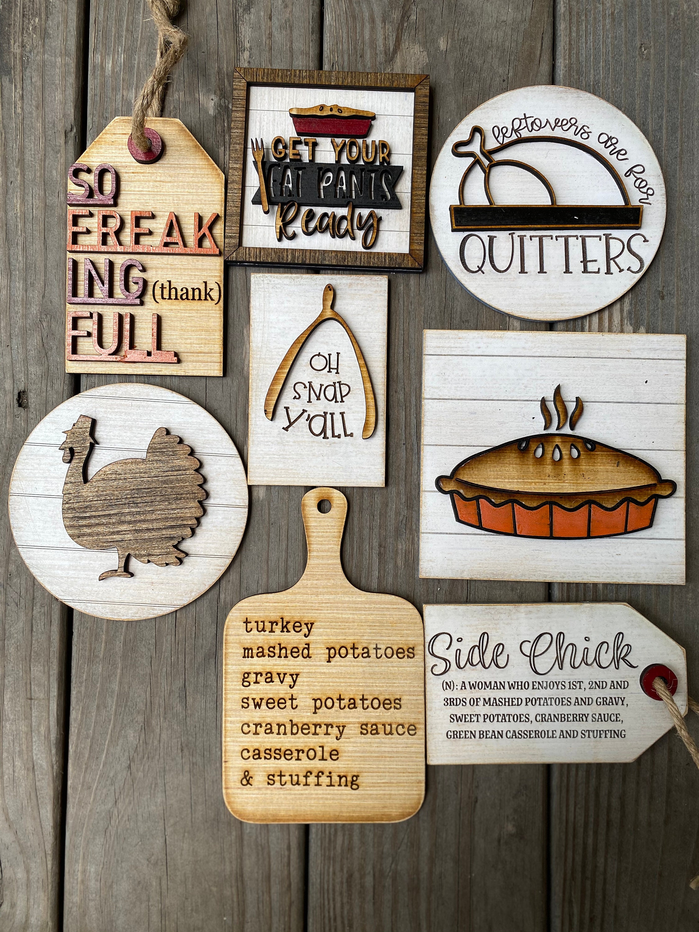 Happy Turkey Day 8pieces Tier Tray Sign Setthanksgiving Tier | Etsy