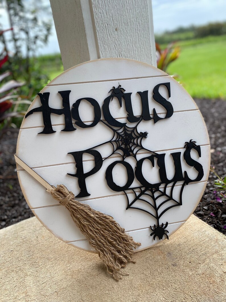 Hocus Pocus Door Hanger,18" Halloween Door Hanger, Front Door Welcome ...