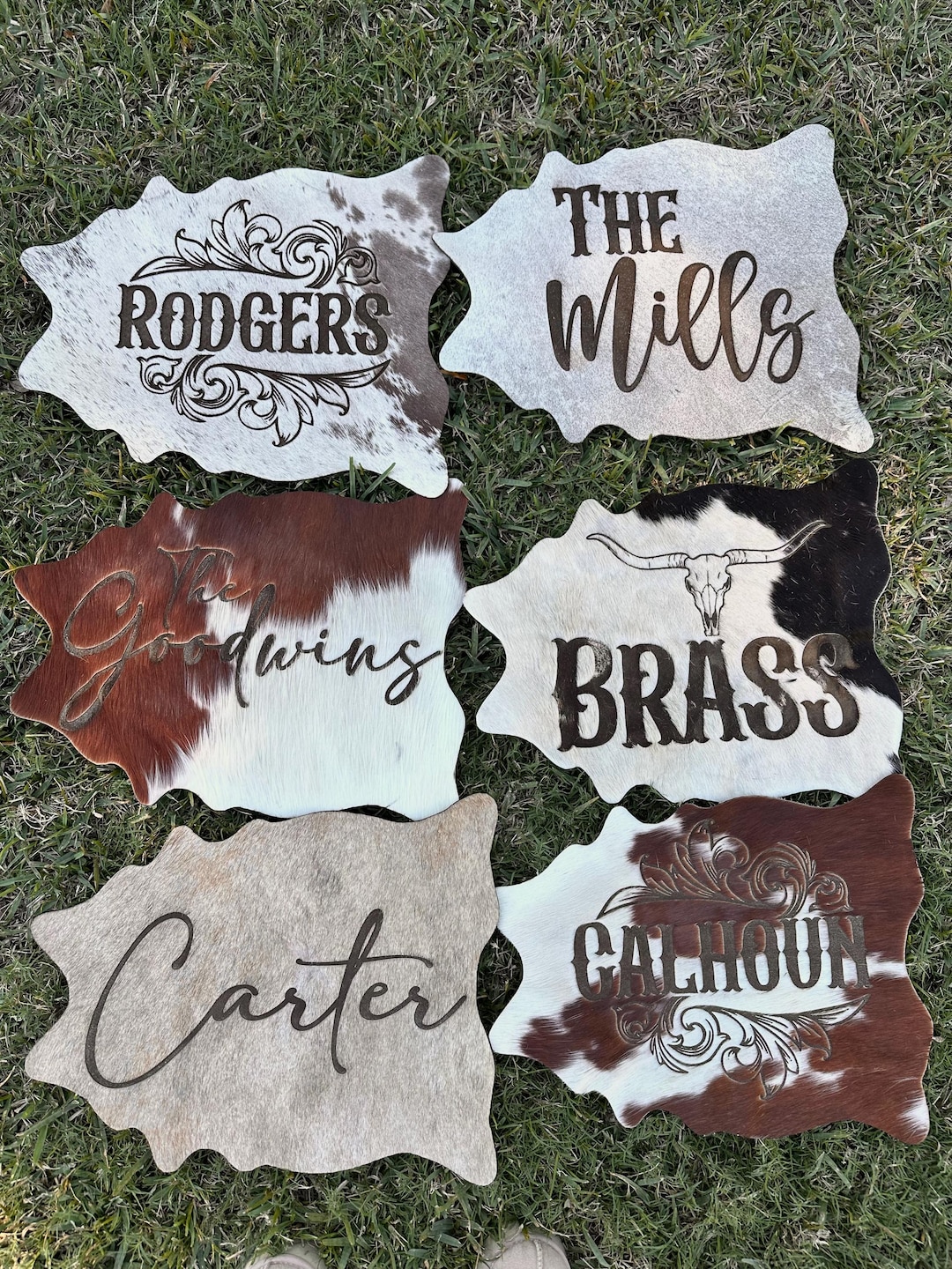 Mini Customizable Cowhides / Wedding Center Piece Decor - Etsy