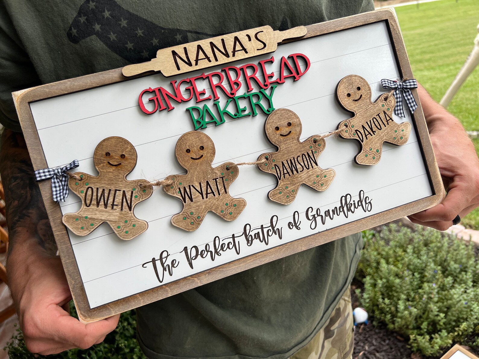 Gingerbread Family 3D Farmhouse Sign Cat N Dog - Sign Decor ...