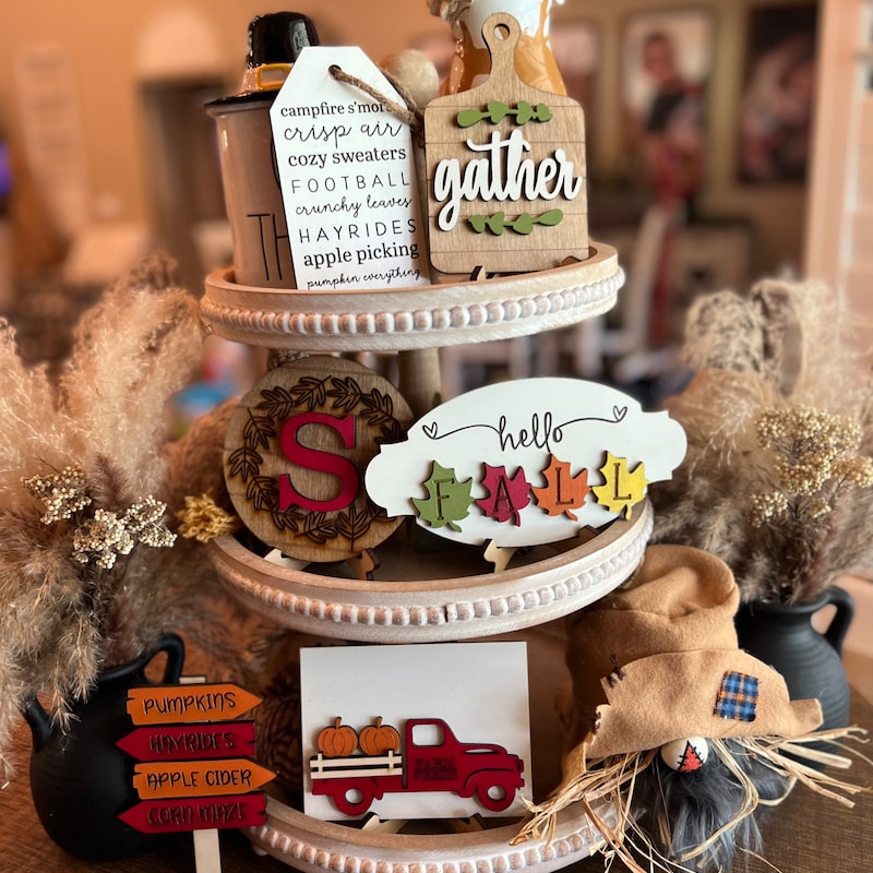 Fall Tiered Tray Decor - Etsy