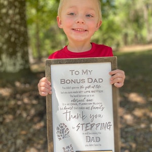 Step Dad Personalized Sign-step Dad Bonus Dad Engraved Wooden Sign ...