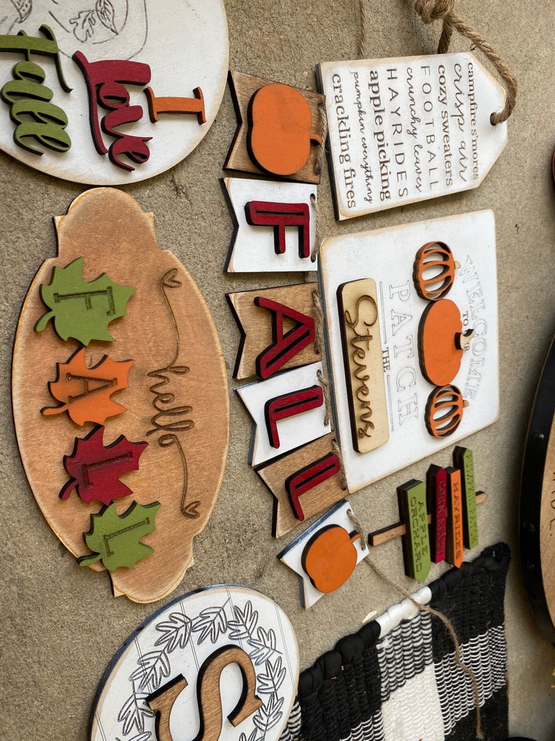 Fall Tiered Tray Decor/Fall Tiered Tray Signs/Pumpkin theme | Etsy
