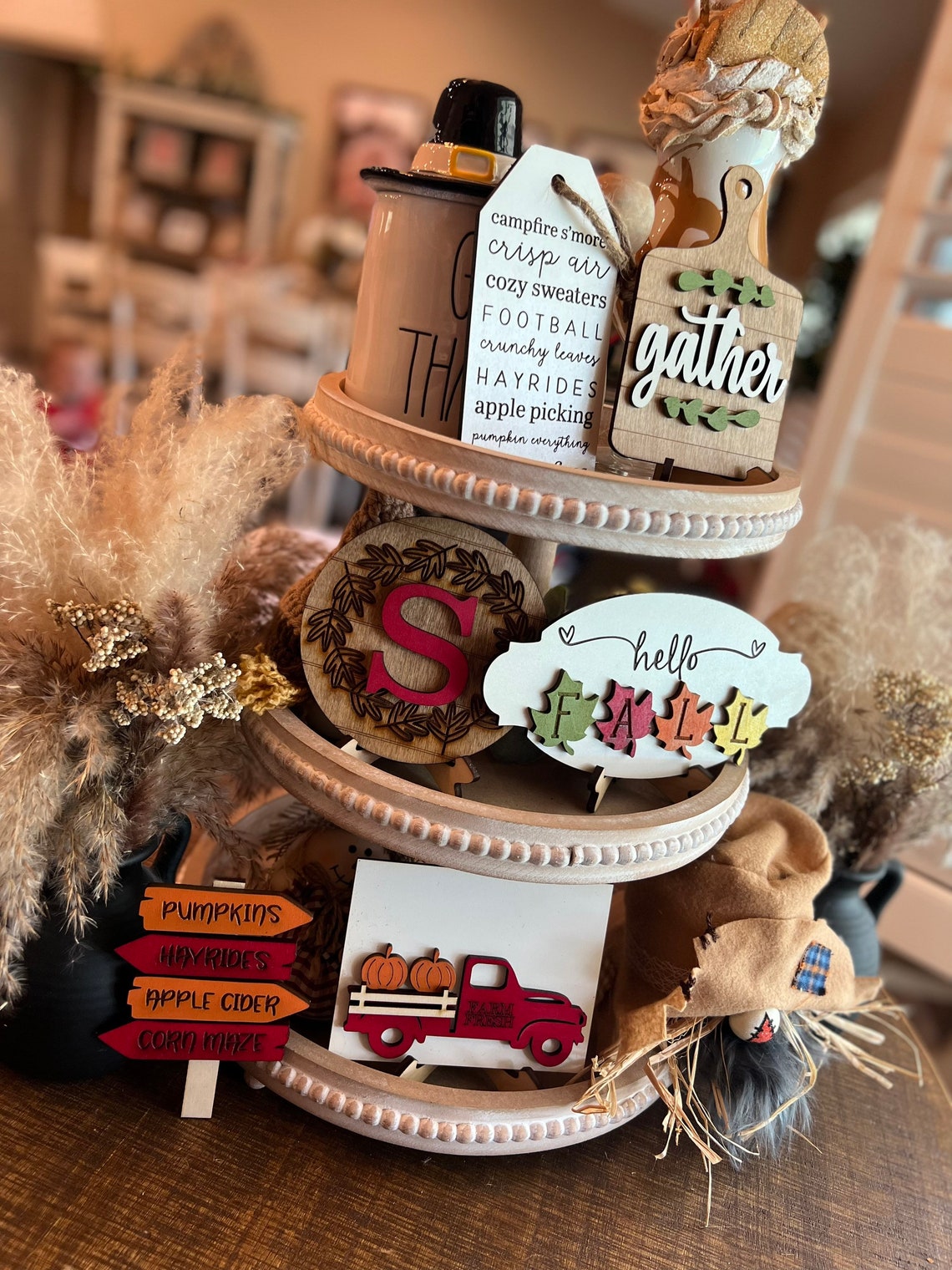 Fall Tier Tray Decor Thanksgiving Tier Tray Decor Fall Signs - Etsy