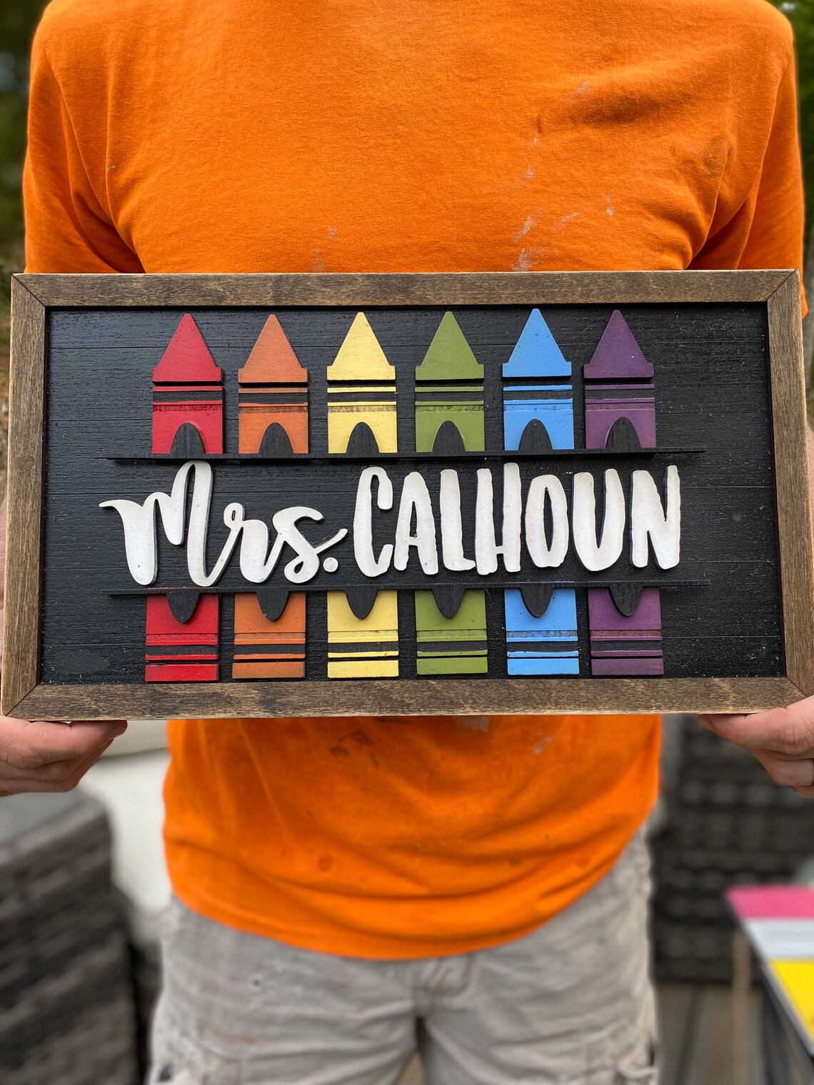 Personalized Teacher Gift 3D Crayon Teacher Name Sign - Etsy Canada