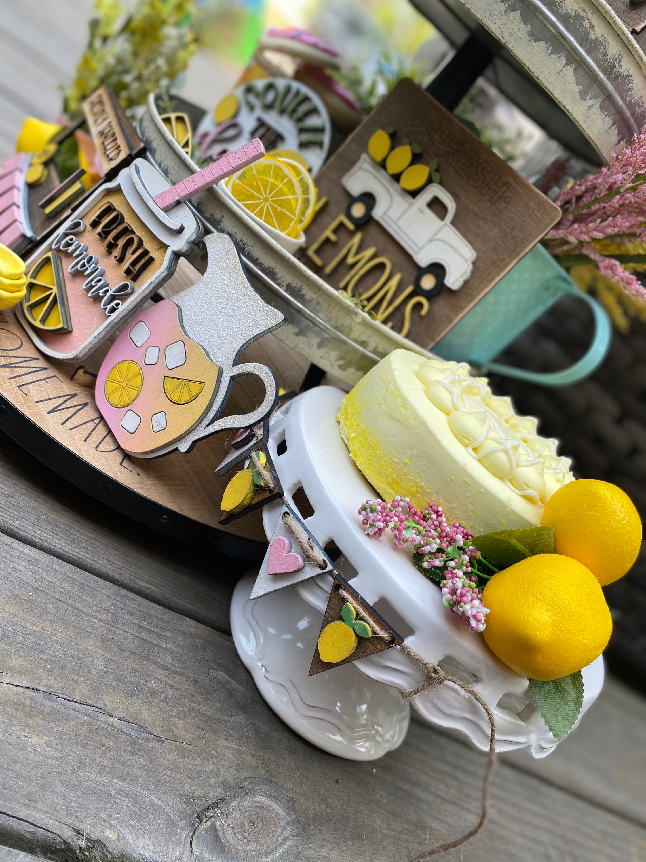 Lemon Tiered Tray Decor Lemon Tiered Tray Tiered Tray Decor - Etsy