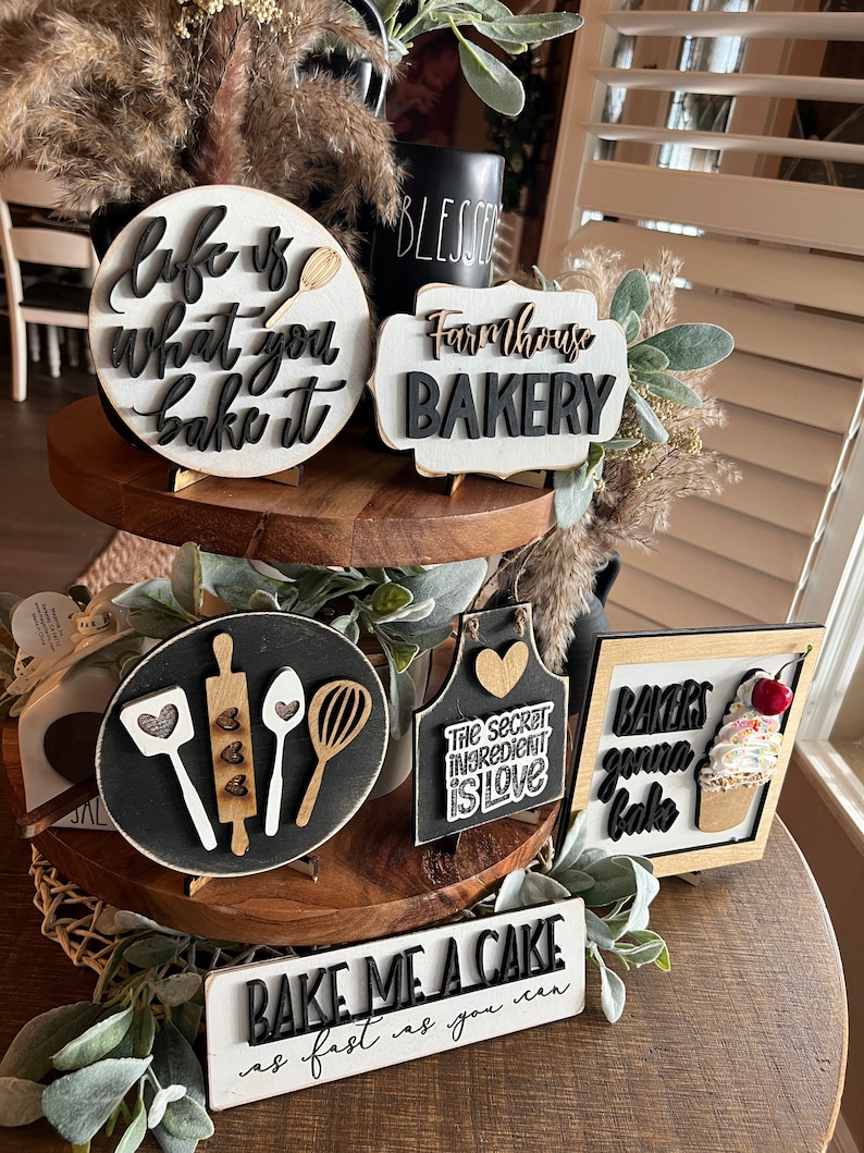 FAST SHIPPING Farmhouse Tier Tray Sign Set,home Tier Tray Signs ...
