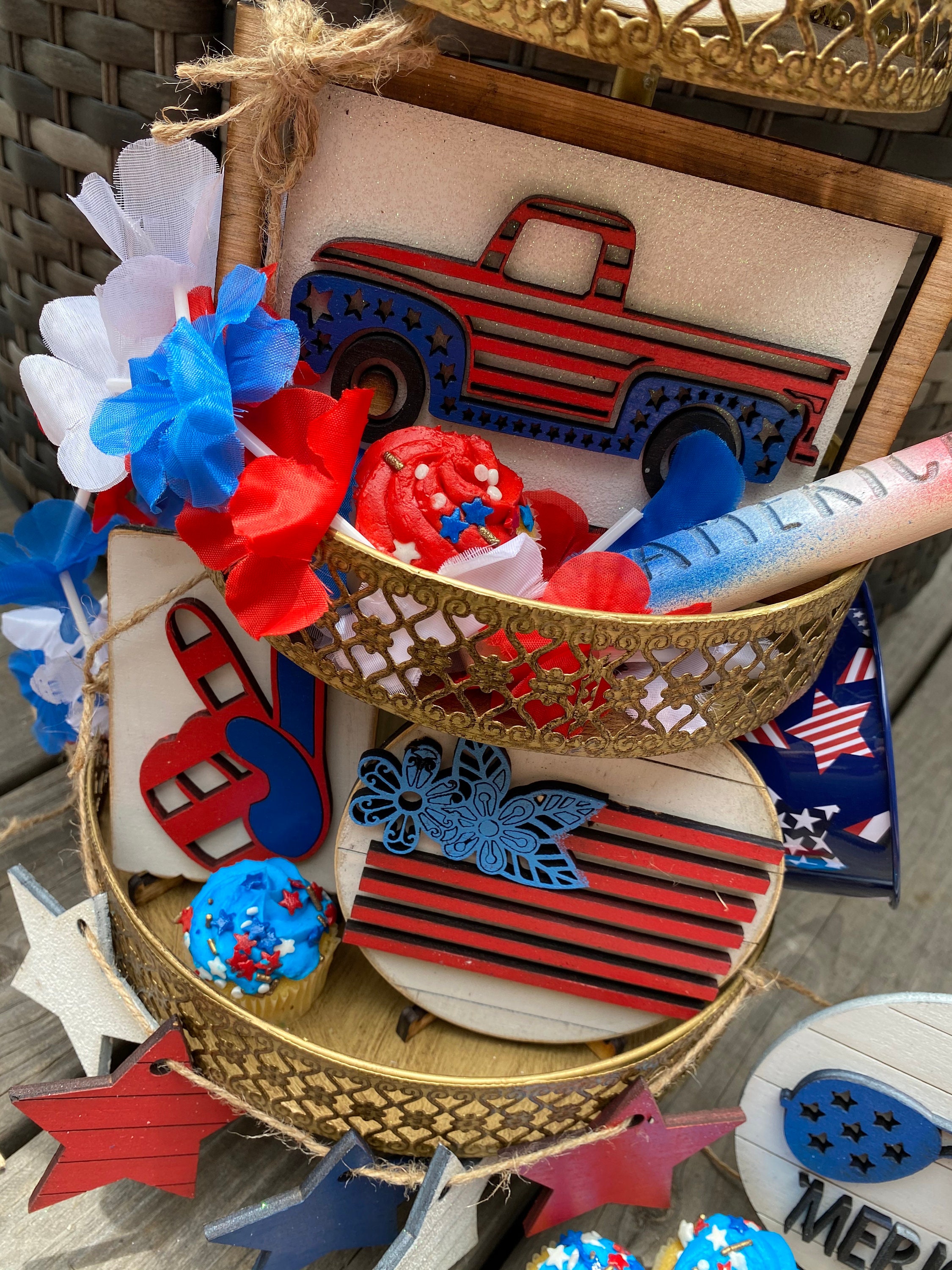 Patriotic Red White and Blue Decor. Fourth of July. 3D Signs | Etsy