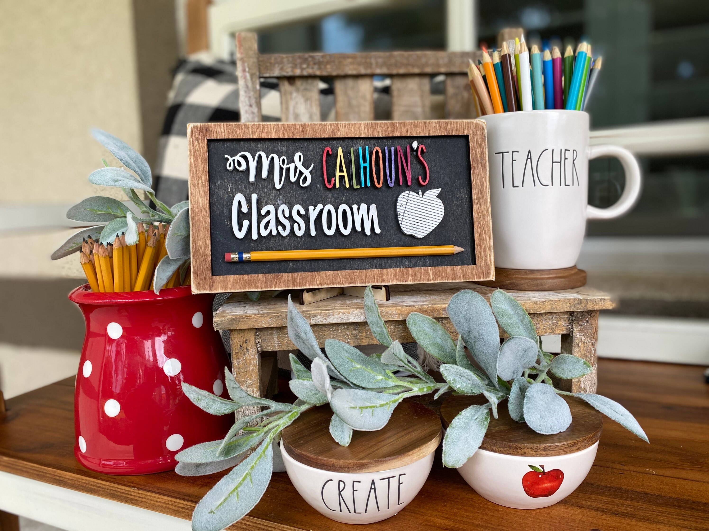 Personalized Teacher Chalkboard Sign Personalized Teacher | Etsy