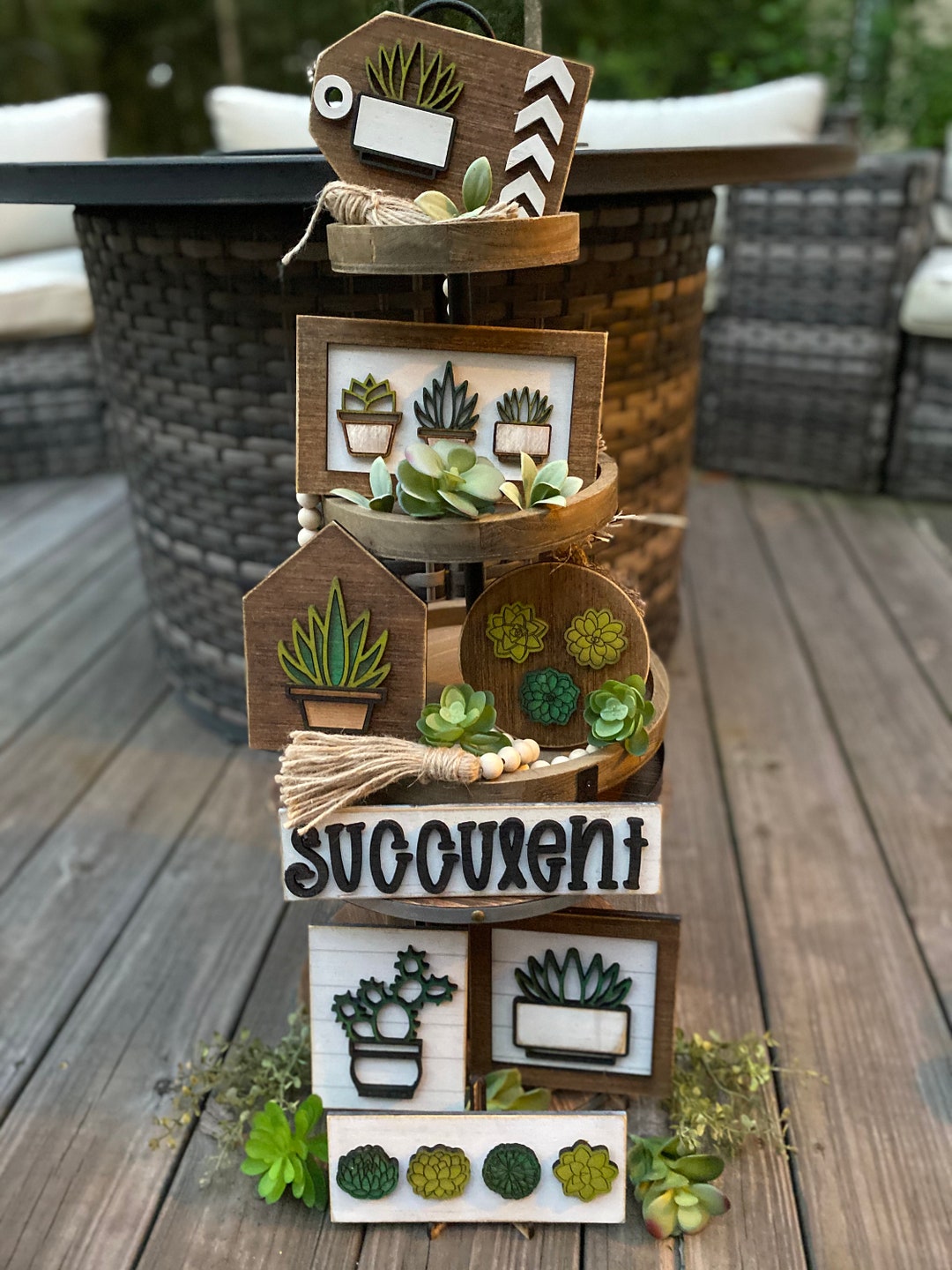 Succulent Signs/cactus Tiered Tray Decor/3d Signs /raedunn Sign/a Bunch ...