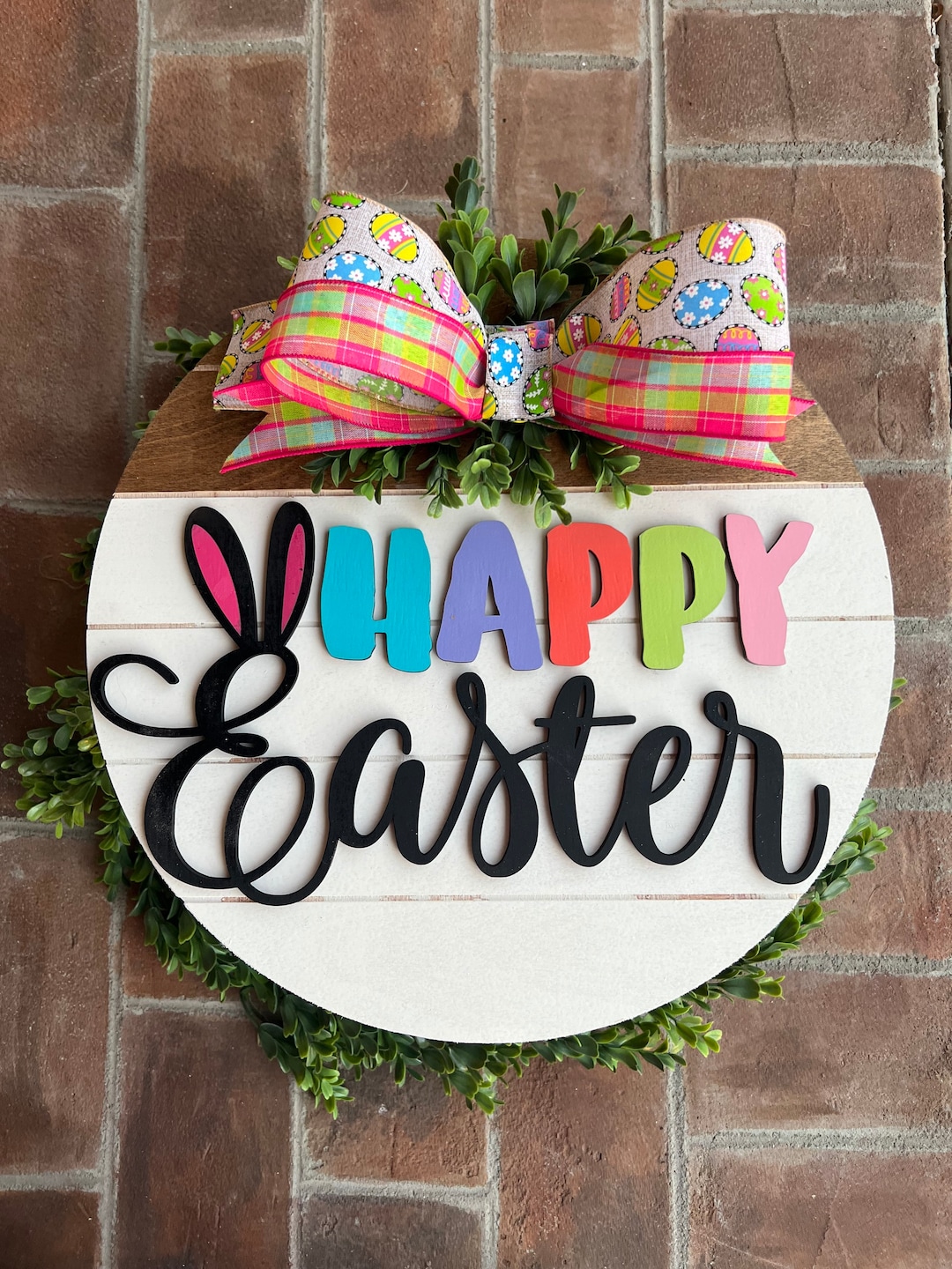 3D Happy Easter Door Hanger With Peeps, Easter Decor, Happy Easter ...