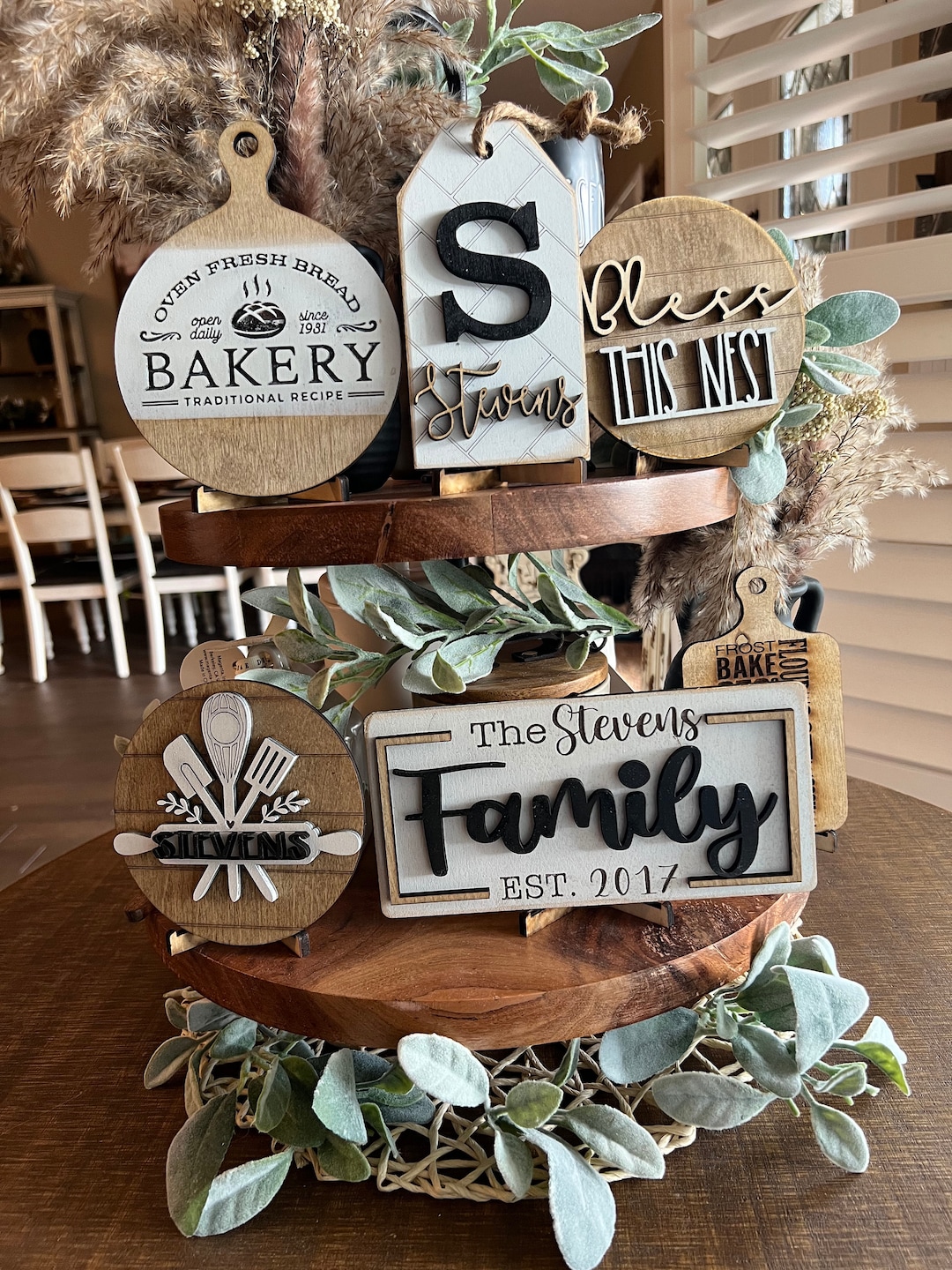 FAST SHIPPING Farmhouse Tier Tray Sign Set,home Tier Tray Signs ...