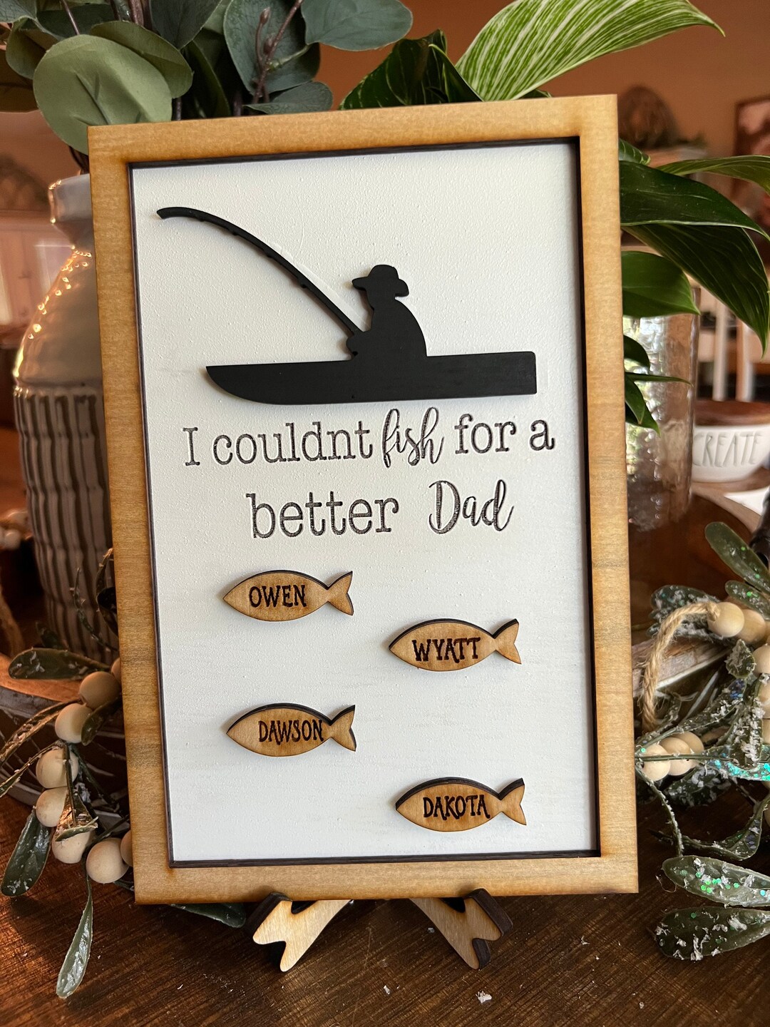 Fathers Day Fishing Fast Shipping Fathers Day Gift | Dad Sign | Gift ...