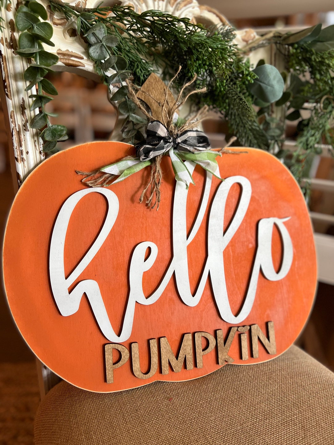 Front Door Decor | Fall Decor | Hello Pumpkin | Front Door Wreath ...