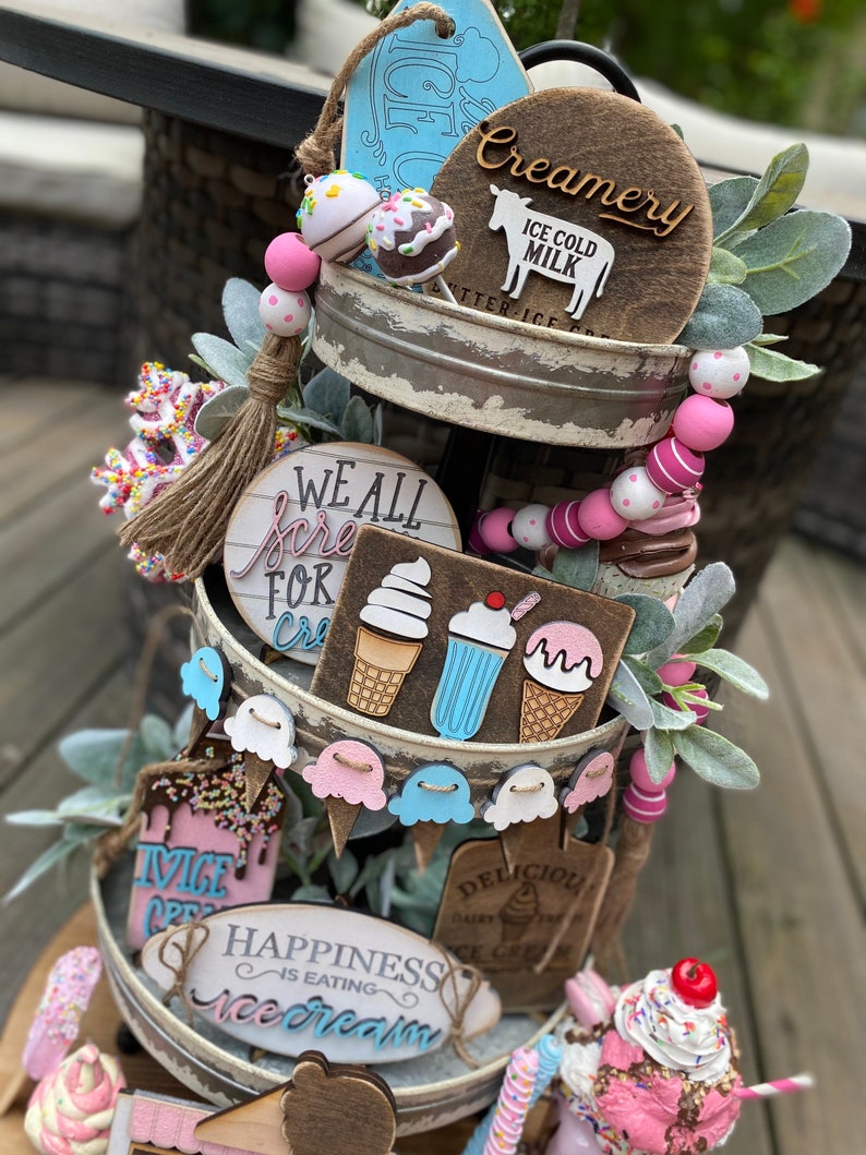 Ice Cream Signs ice Cream Tier Tray/ Summer Decor / Tiered - Etsy