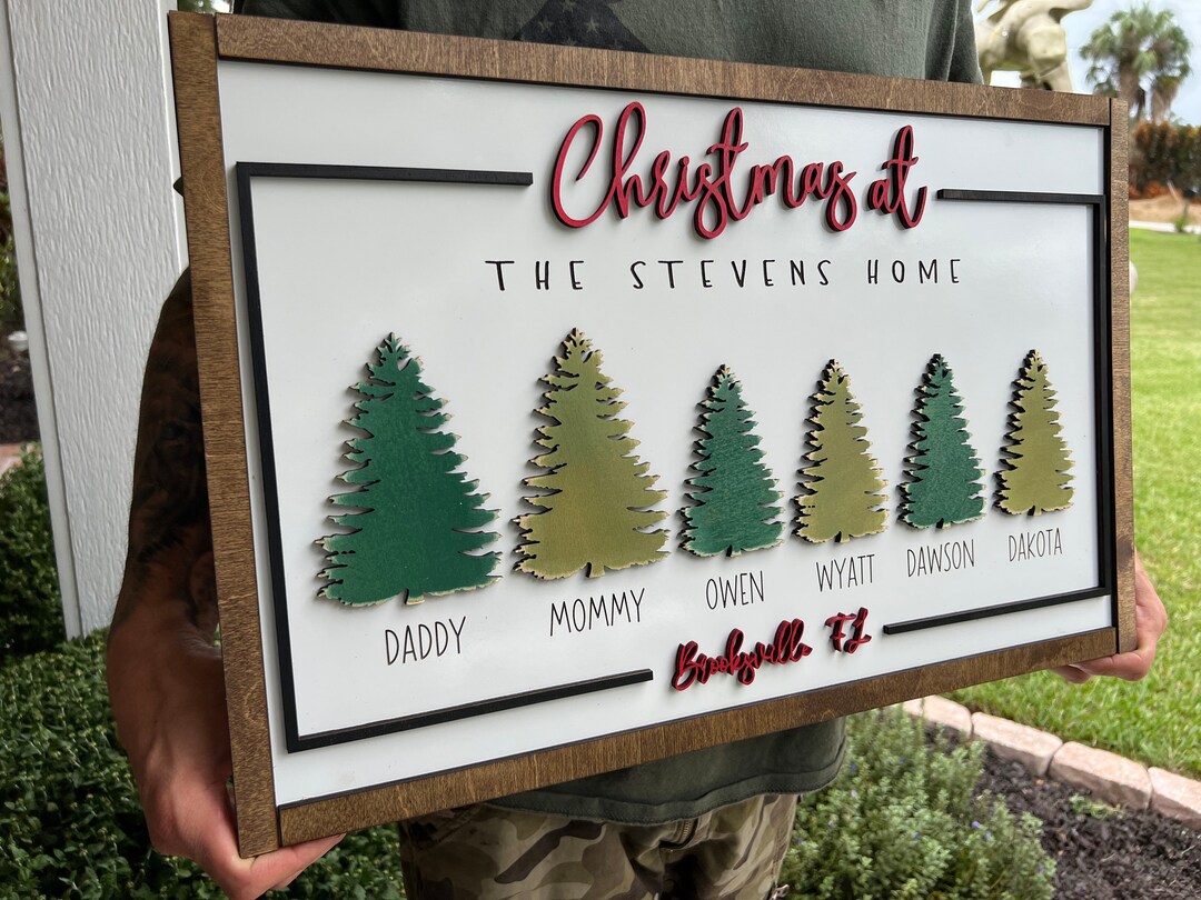 Family Christmas Sign Personalized Christmas Decor Holiday Decor ...