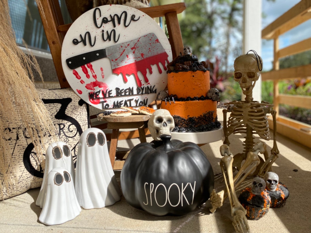 Halloween Door Hanger Lets Talk About Serial Killers Sign Halloween ...