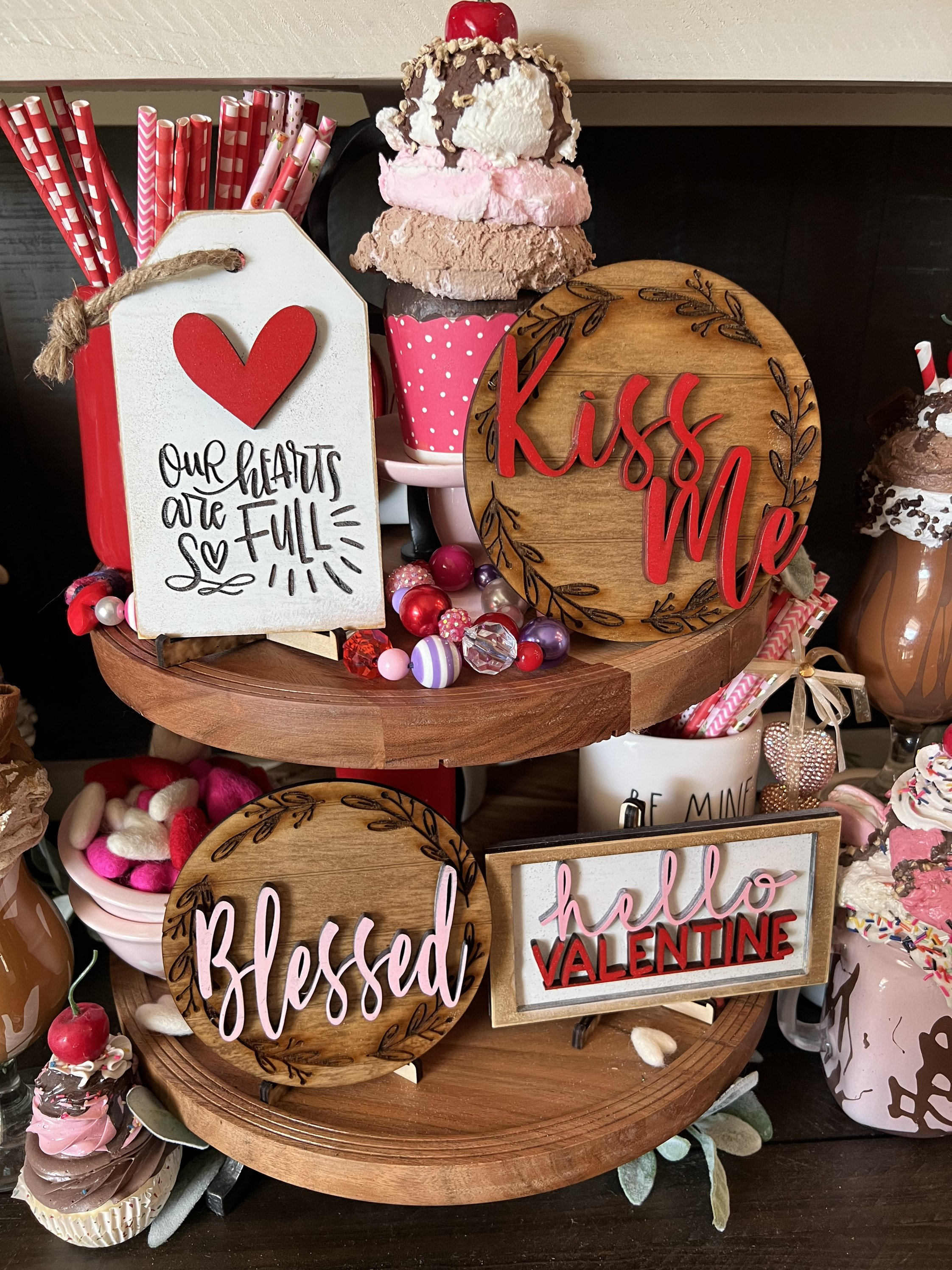 BUNDLE // Valentine's Day Tier Tray Decor // | Etsy