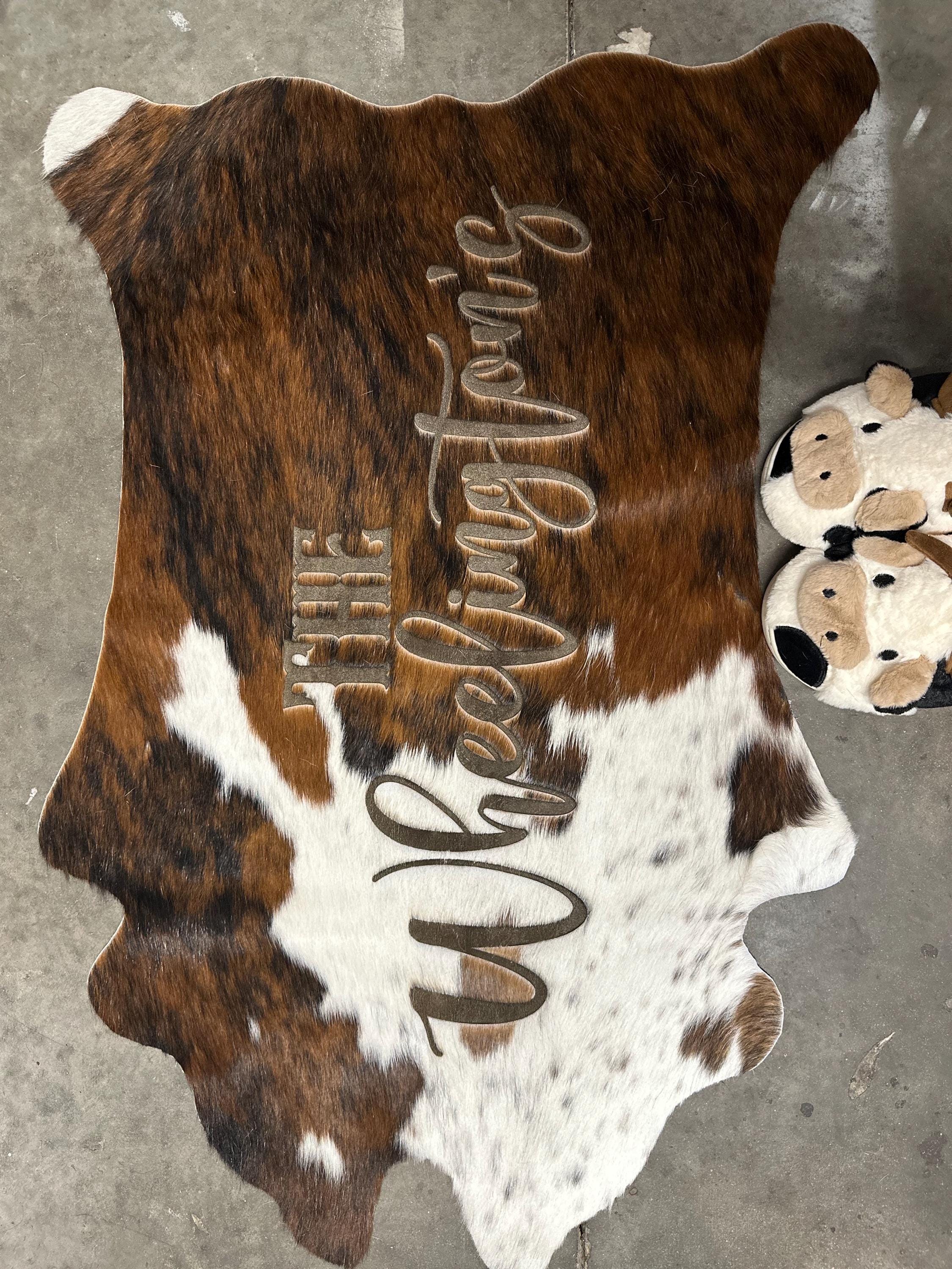Engraved Cowhide Rug - Etsy