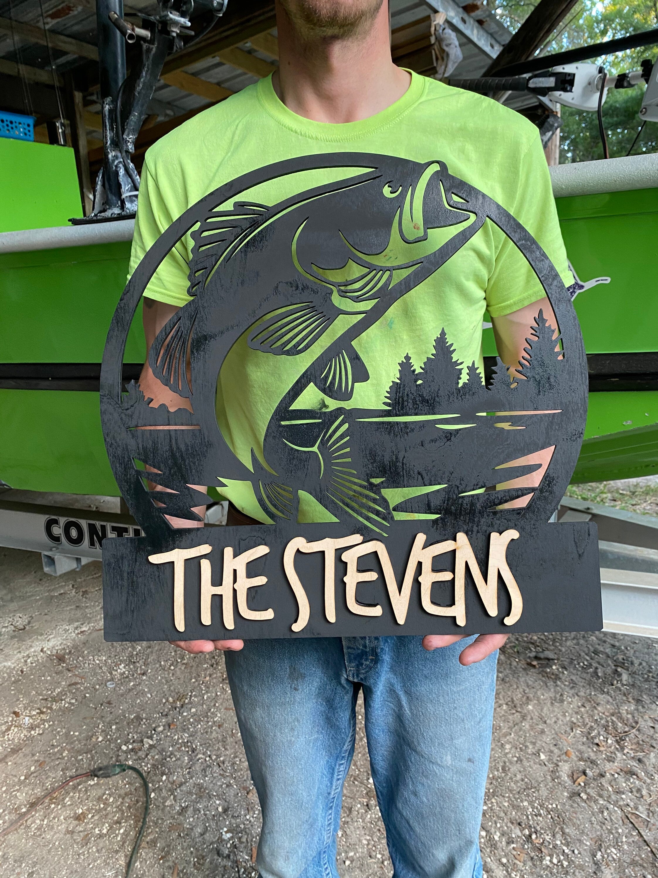 Fast Shipping Fish Name Sign Bass Fishing Fathers Day - Etsy