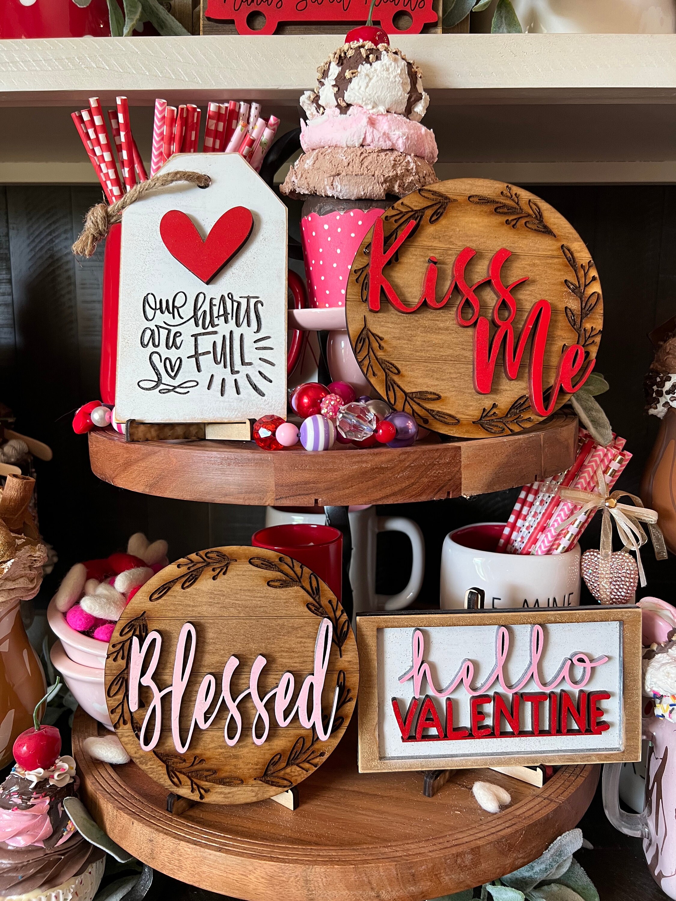 BUNDLE // Valentine's Day Tier Tray Decor // - Etsy